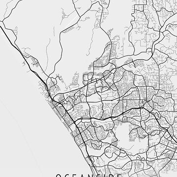 "Oceanside - California - US Gray City Map" Poster for Sale by ...