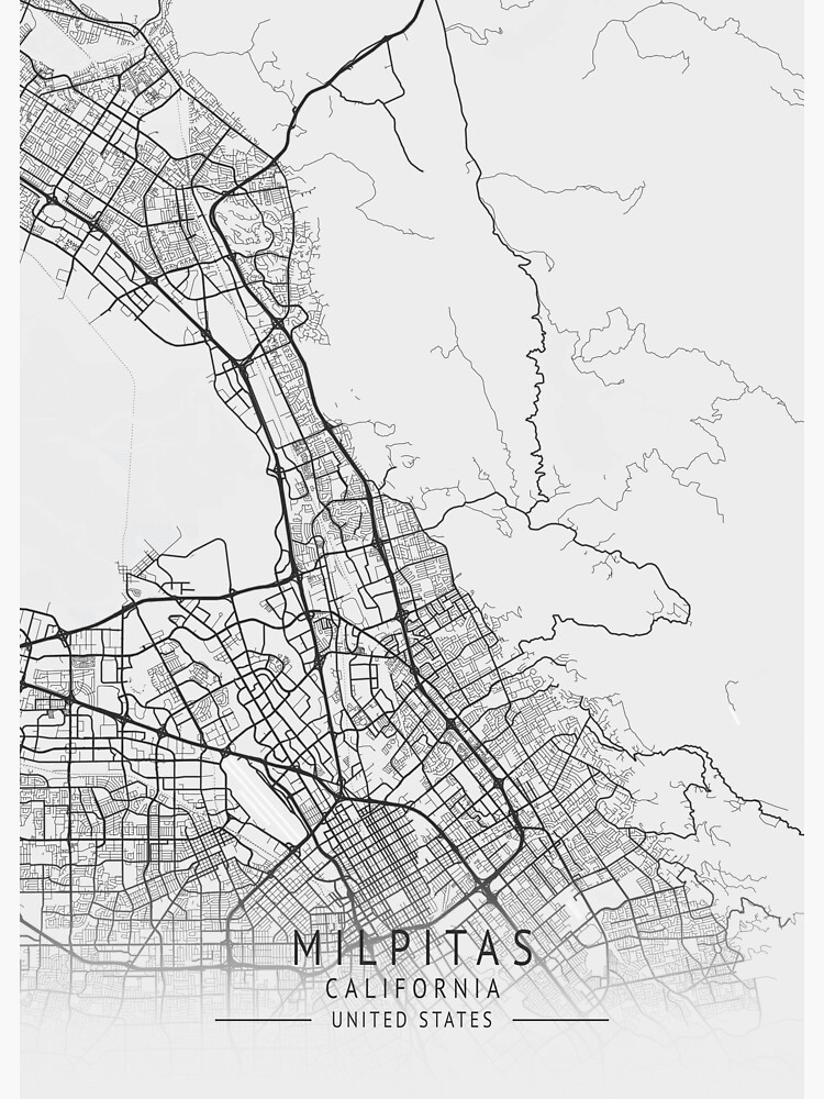 "Milpitas - California - US Gray City Map" Sticker for Sale by ...