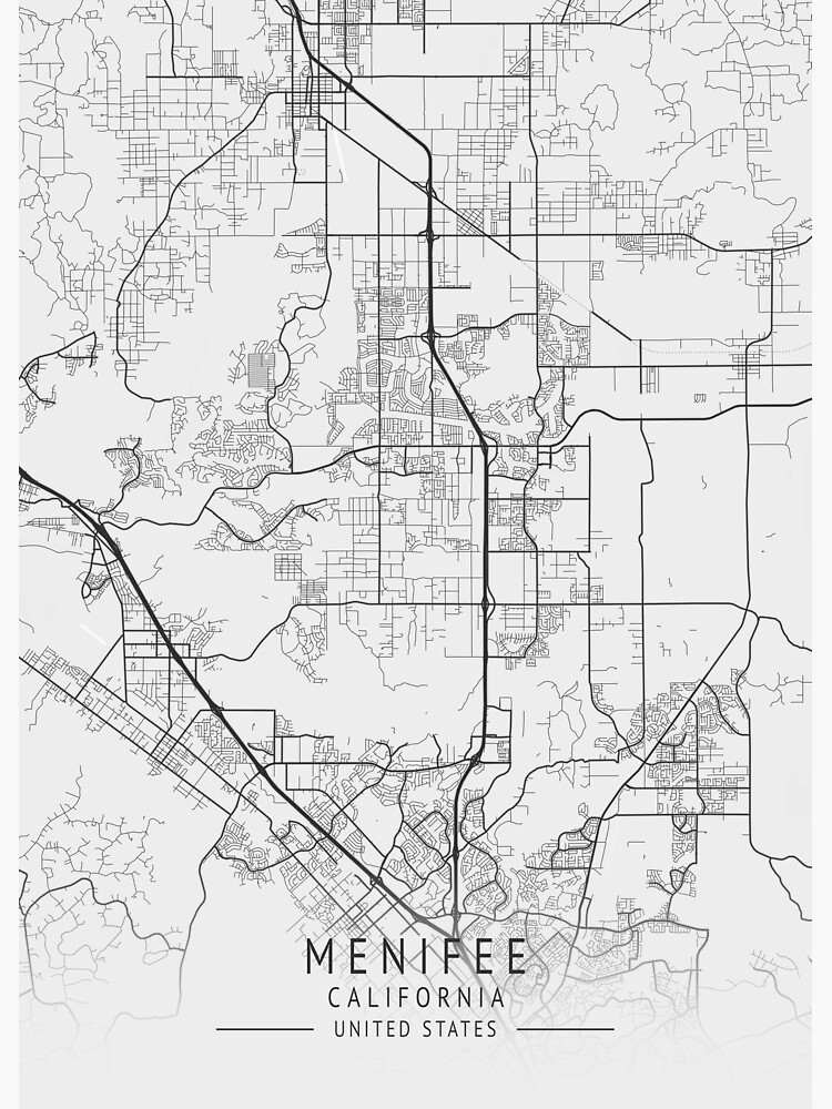 "Menifee - California - US Gray City Map" Poster by ctmapprint | Redbubble