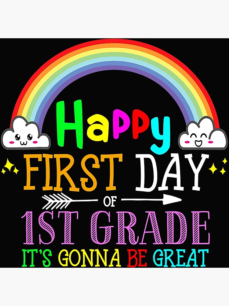 "Back to School First Day Of First Grade Hello 1st Grade Kids " Poster ...