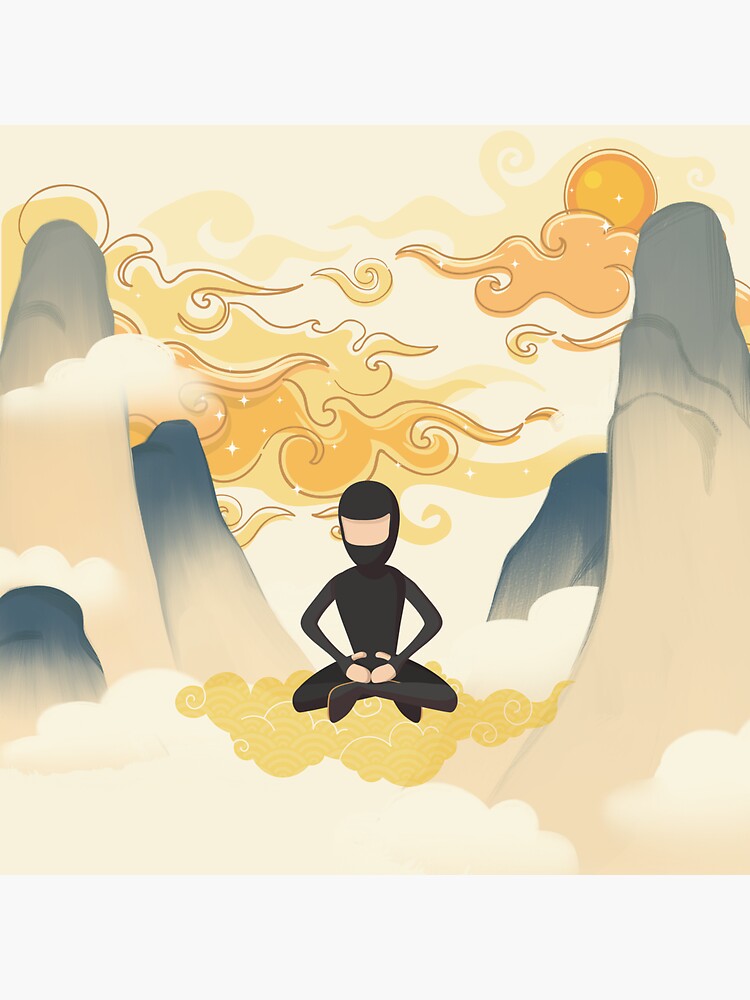"A Ninjas Peace of Mind" Sticker for Sale by WoofKlan | Redbubble