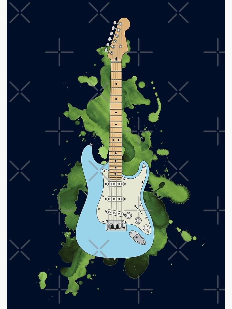 "S-Style Electric Guitar Daphne Blue Color" Poster for Sale by ...