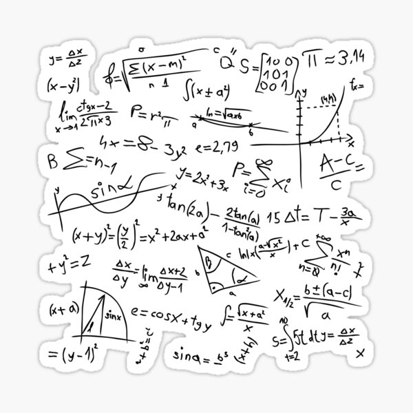 Pegatina «Matemáticas Fórmulas Números Camiseta Esencial» de One-Stop ...