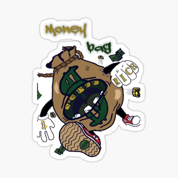 "The money bag walks " Sticker for Sale by jkw13311 | Redbubble