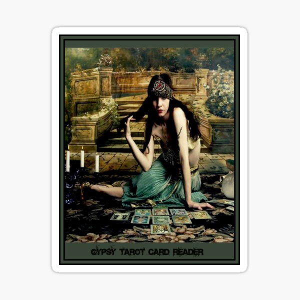 "GYPSY TAROT CARD READER; Vintage Print" Sticker for Sale by posterbobs ...
