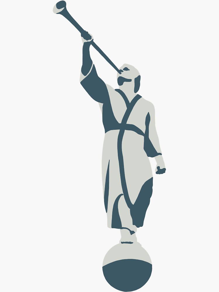 "Angel Moroni LDS Statue Blue" Sticker for Sale by juvenilepeace ...