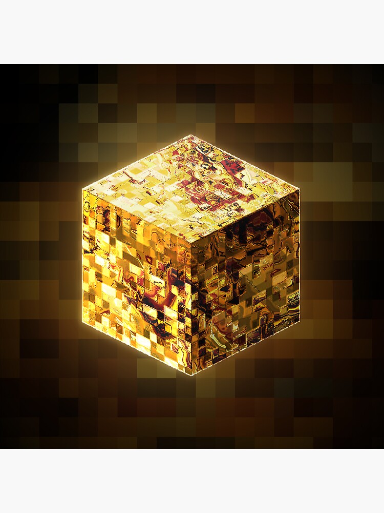 "Golden Minecraft Block" Sticker for Sale by adamRendo | Redbubble