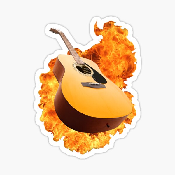 "Acoustic Guitar Explosion Musical Instrument all Fired Up with Energy ...