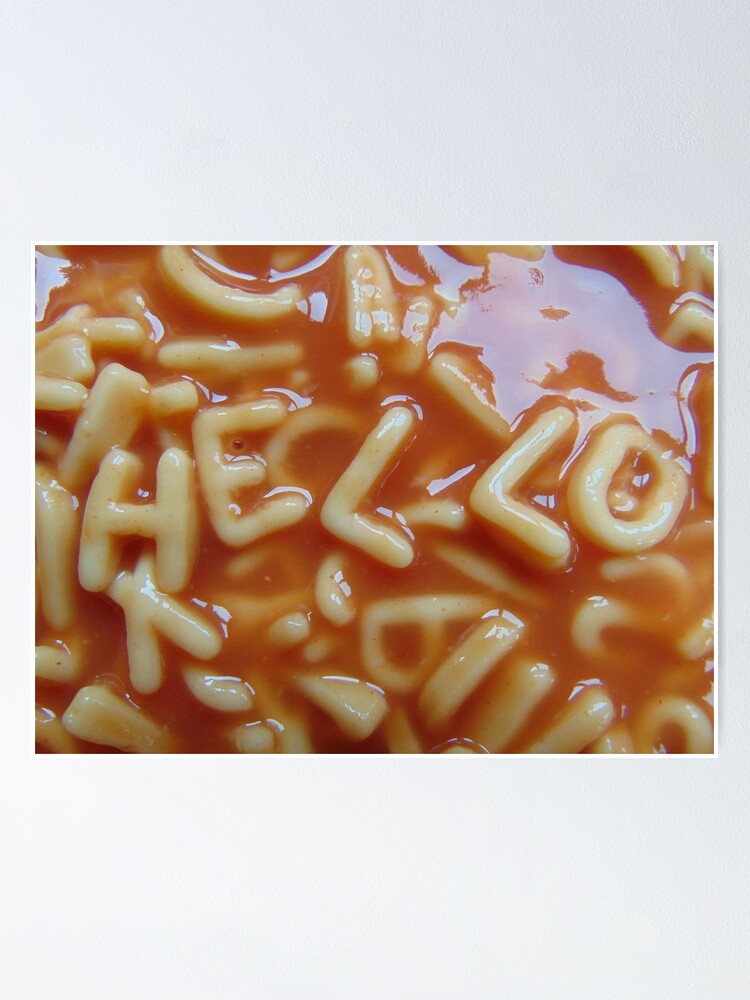 "Hello - Alphabet Spaghetti Letters" Poster for Sale by altonbear ...