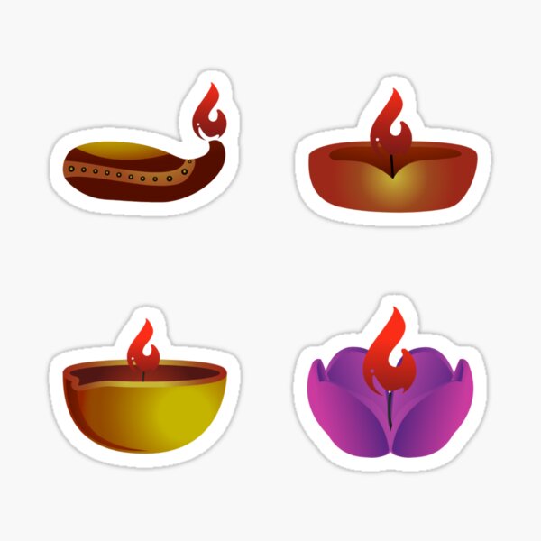 "Diwali Diya Lamps Sticker Pack" Sticker for Sale by Scubedesign ...