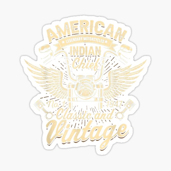 " Retro Vintage American Motorcycle Indian Biker" Sticker for Sale by ...
