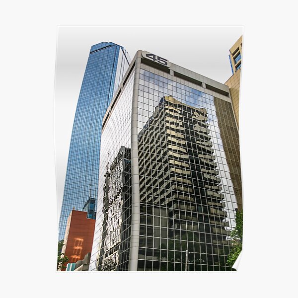 "High-rise glass towers reflecting the city buildings" Poster by James ...