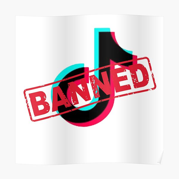 "Tiktok banned" Poster for Sale by Hades812 | Redbubble