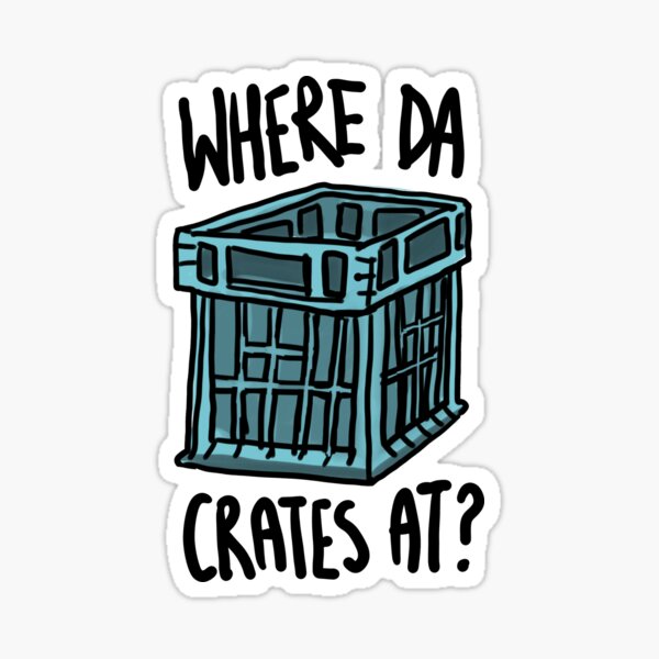 "Milk Crate Challenge" Sticker for Sale by sketchNkustom | Redbubble
