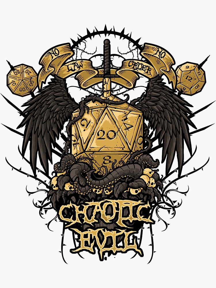 "Chaotic Evil" Sticker for Sale by Letter-Q | Redbubble