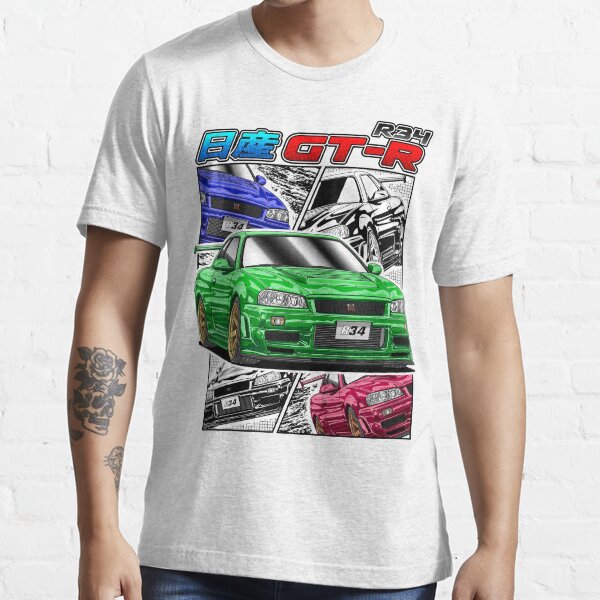 "JDM Nissan Skyline GT-R R34 " T-shirt for Sale by Joshirosung ...