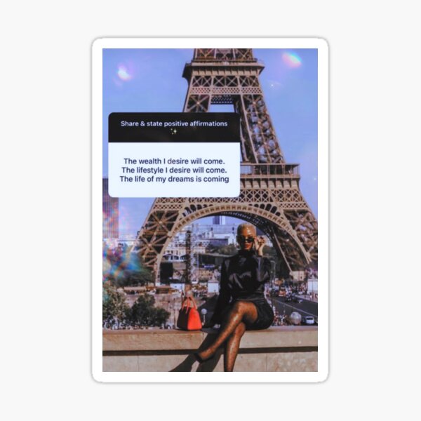 "AFFIRMATIONS IN PARIS" Sticker for Sale by Trendyclubshop | Redbubble