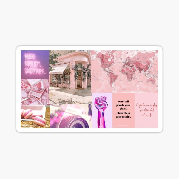 "pink vision board for girl boss " Sticker for Sale by chanideu | Redbubble
