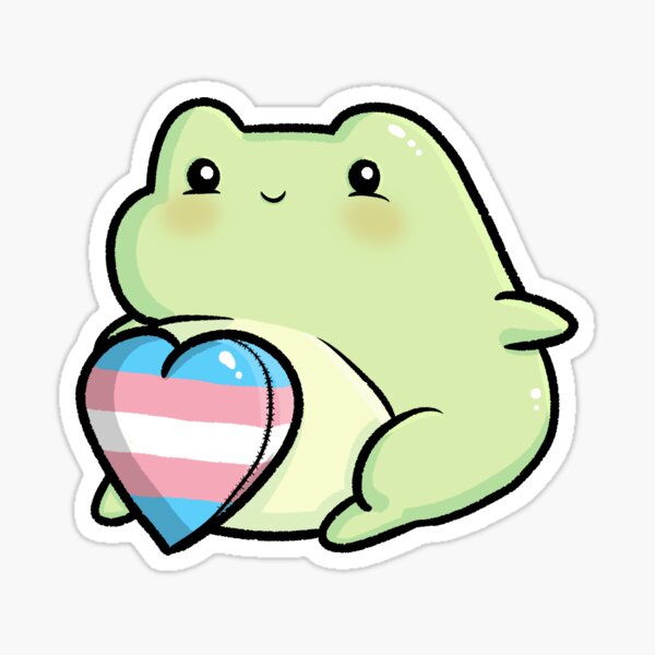 "Cute frog trans heart flag LGBTQ kawaii transgender" Sticker for Sale ...