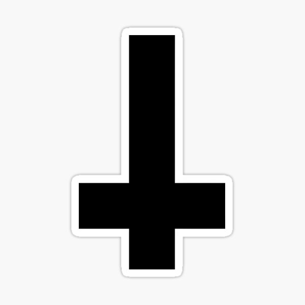"Inverted Cross" Sticker for Sale by InvisibleMind | Redbubble
