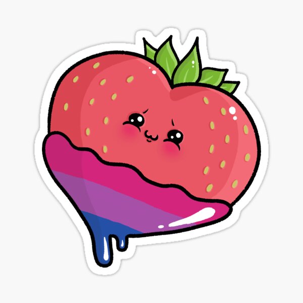 "Sweet Chocolate Strawberry Bi Queer Flag Banner LGBTQ" Sticker for ...