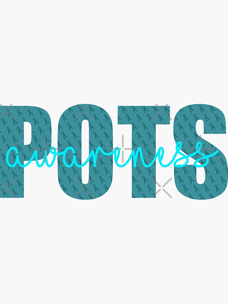 "POTS Ribbon Awareness" Sticker for Sale by purrfectpixx | Redbubble