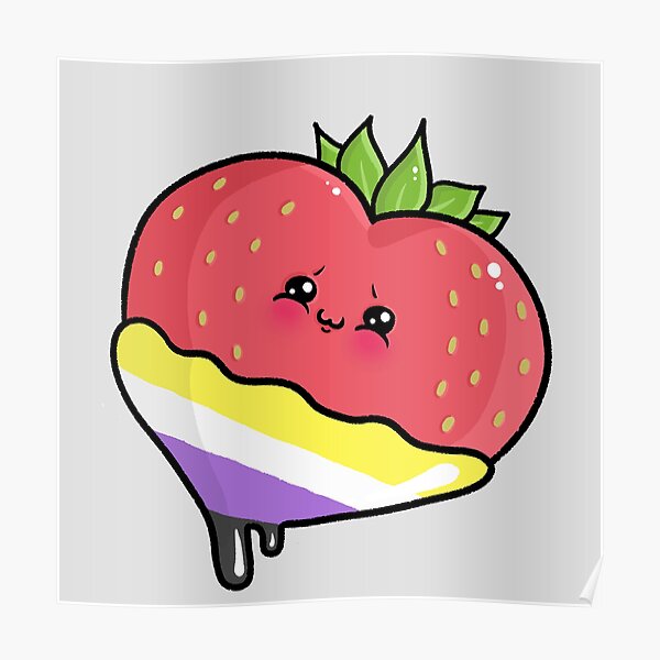 Póster «Bandera de bandera no binaria de fresa de chocolate dulce LGBTQ ...