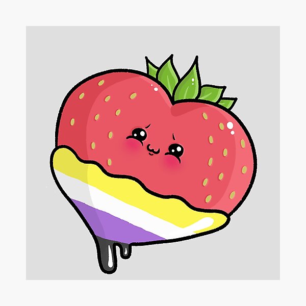 Lámina fotográfica «Bandera de bandera no binaria de fresa de chocolate ...