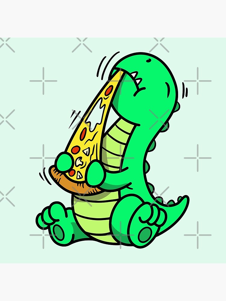 "Cute Dinosaur Eat Pizza, Dino Pizza" Art Board Print for Sale by Si ...