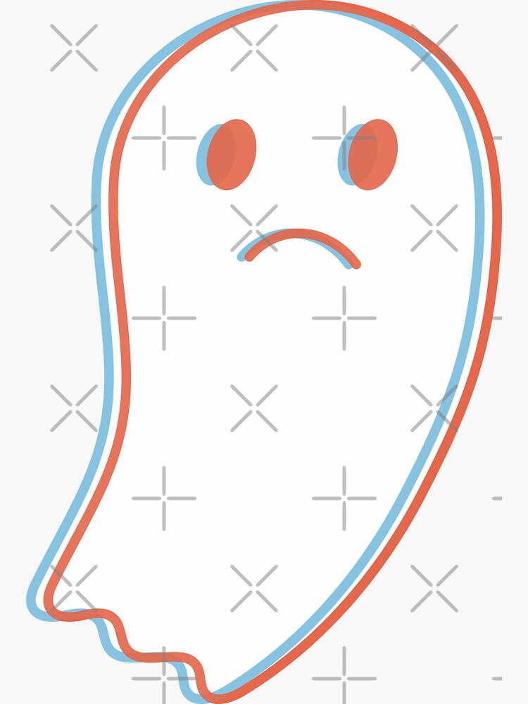 "Acid Ghost Sad" Sticker for Sale by MMH-Clothing | Redbubble