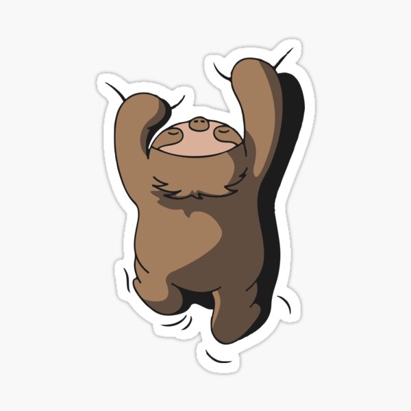 "Hanging Sloth" Sticker for Sale by THEMADBRUSH | Redbubble