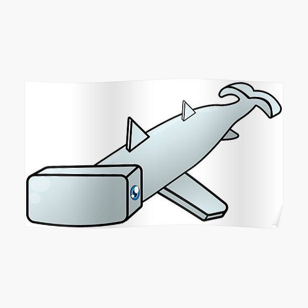 "Blocky Hammerhead Shark" Poster for Sale by StarEyedUnicorn | Redbubble