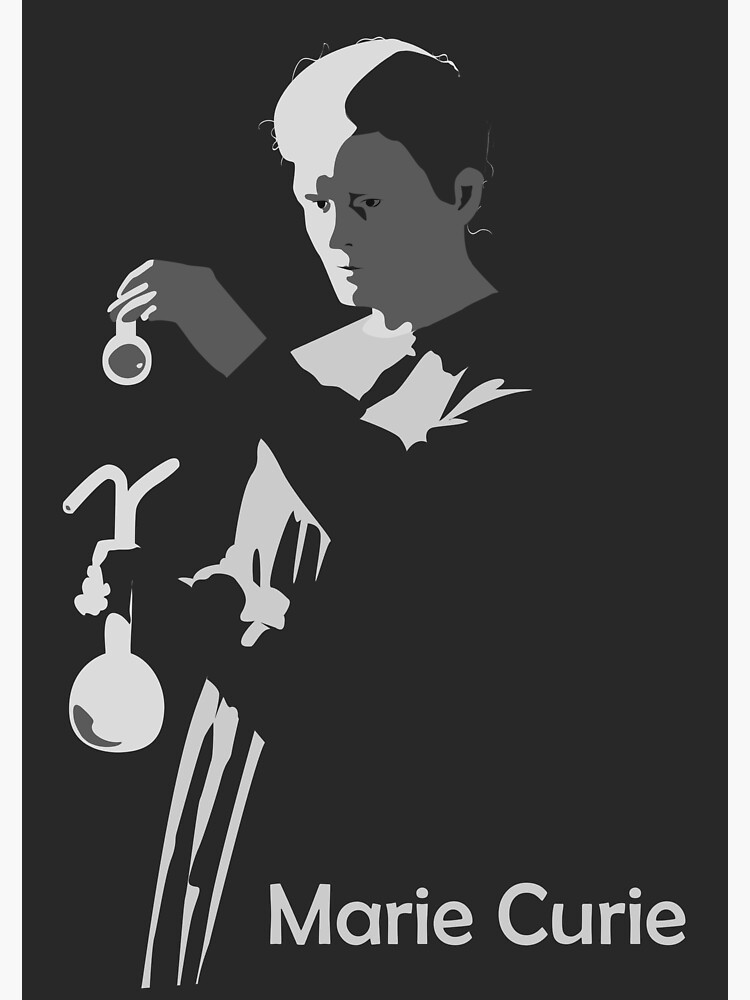 Pegatina «Póster con estampado de Marie Curie, arte de pared de ciencia ...