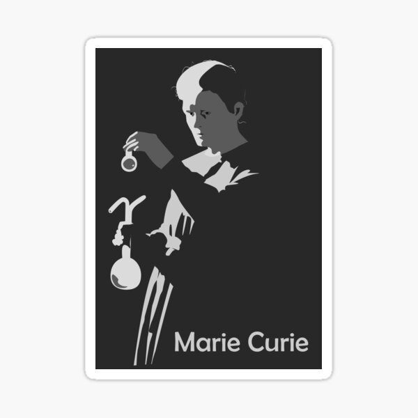 Pegatina «Póster con estampado de Marie Curie, arte de pared de ciencia ...
