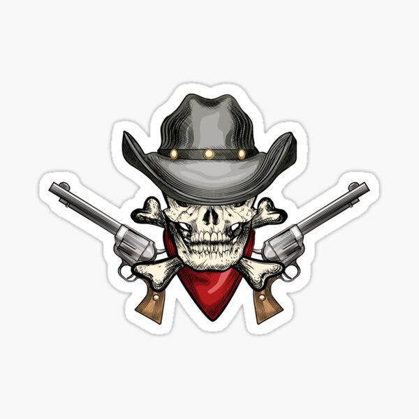"SKULL GUNS" Sticker for Sale by JAIGOMES | Redbubble