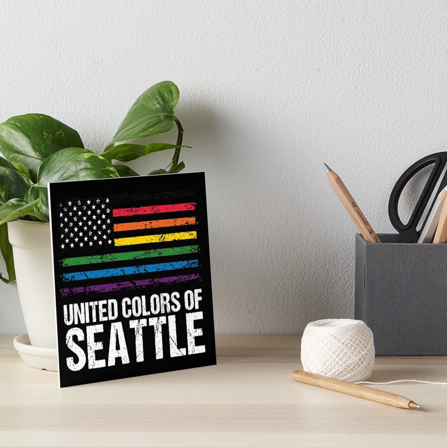 "Seattle LGBT USA Flag Pride From Seattle" Art Board Print for Sale by ...
