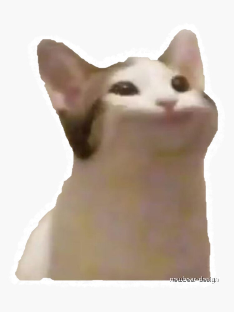 "Popcat Click funny cute cat meme" Sticker for Sale by newbear-design ...