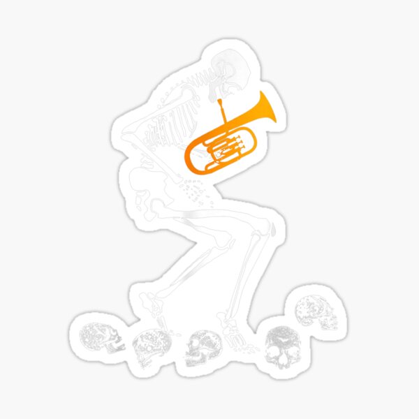 " Dancing Skeleton Playing Tuba Halloween" Sticker for Sale by wnancy ...