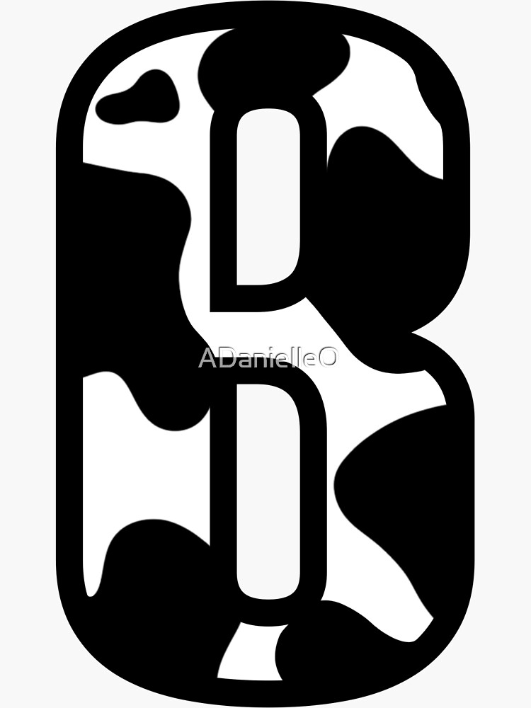 "Cow Print ‘B’" Sticker for Sale by ADanielleO | Redbubble