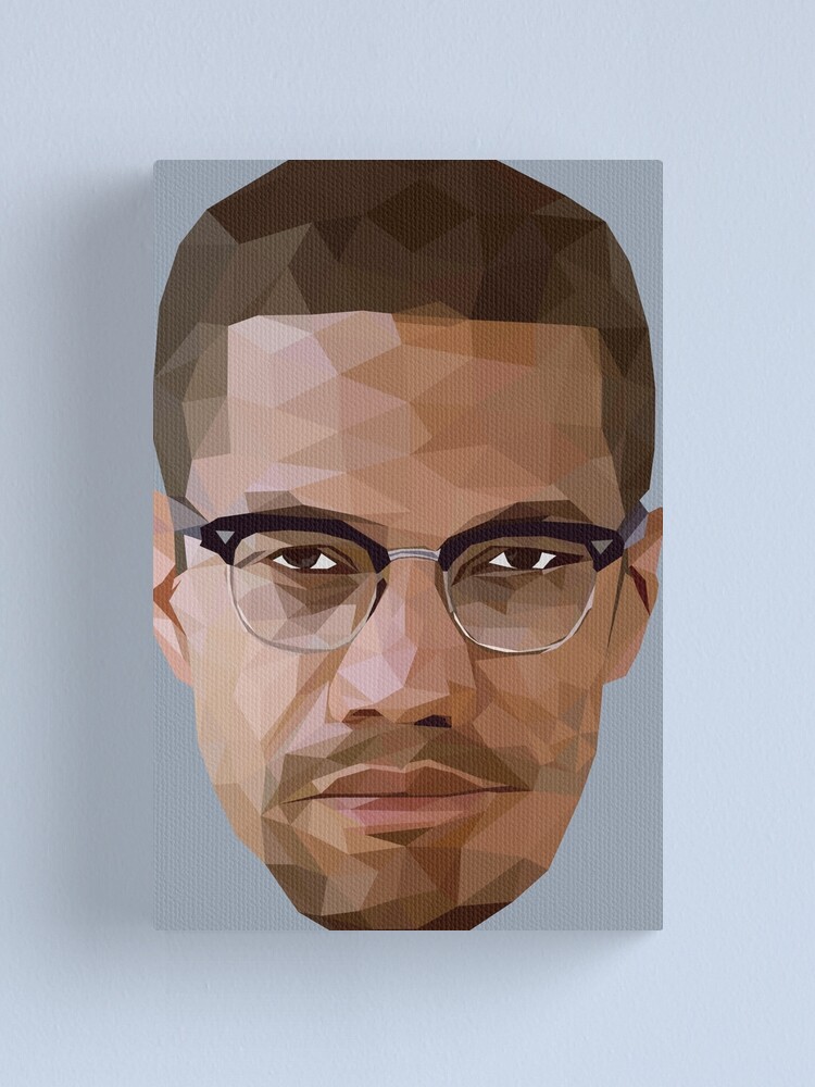 "Malcolm X low poly art" Canvas Print by kingswag | Redbubble