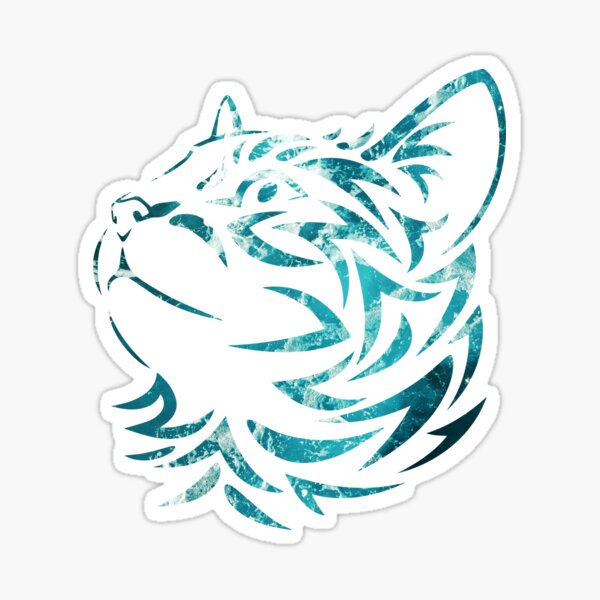 "Ocean's Curious Cat" Sticker by HoneyLine | Redbubble