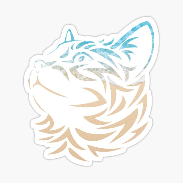 "Beachy Curious Cat" Sticker by HoneyLine | Redbubble