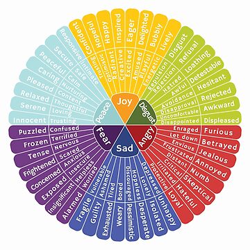 "Emotions Wheel | Mental Health Therapy Tool | Feelings Chart for ...
