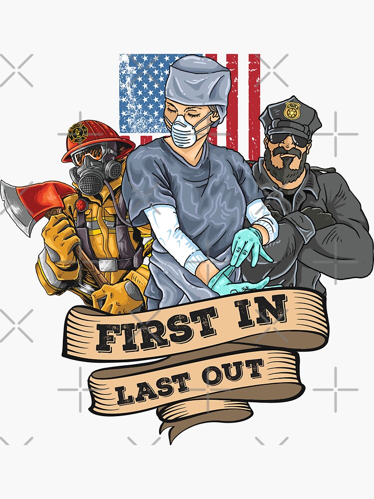 "First Responders Day frontliners nurse firemen police" Sticker for ...