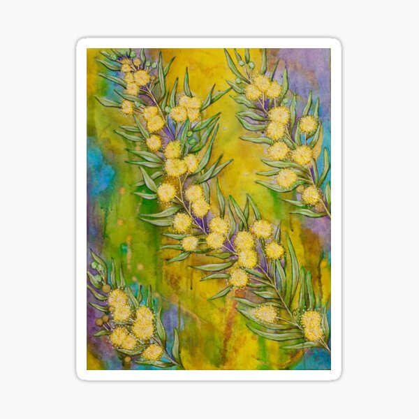 "Wattle" Sticker for Sale by VJART | Redbubble