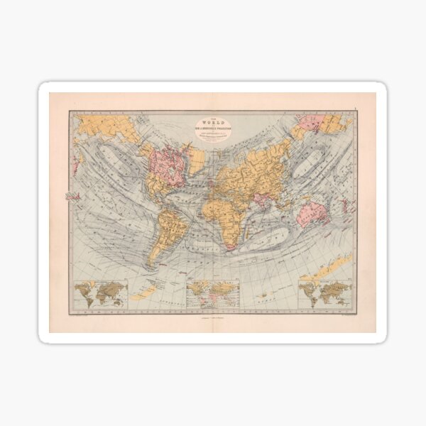 "Map of the World in 1871" Sticker for Sale by ganje | Redbubble