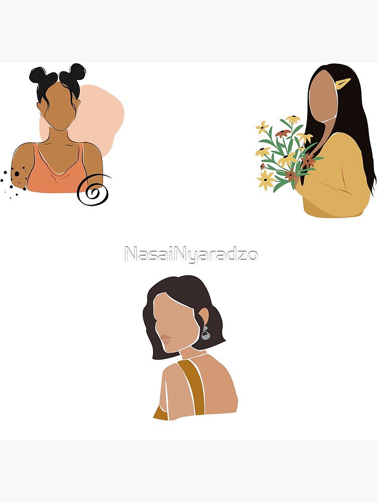 "woman line art sticker pack" Poster for Sale by NasaiNyaradzo | Redbubble