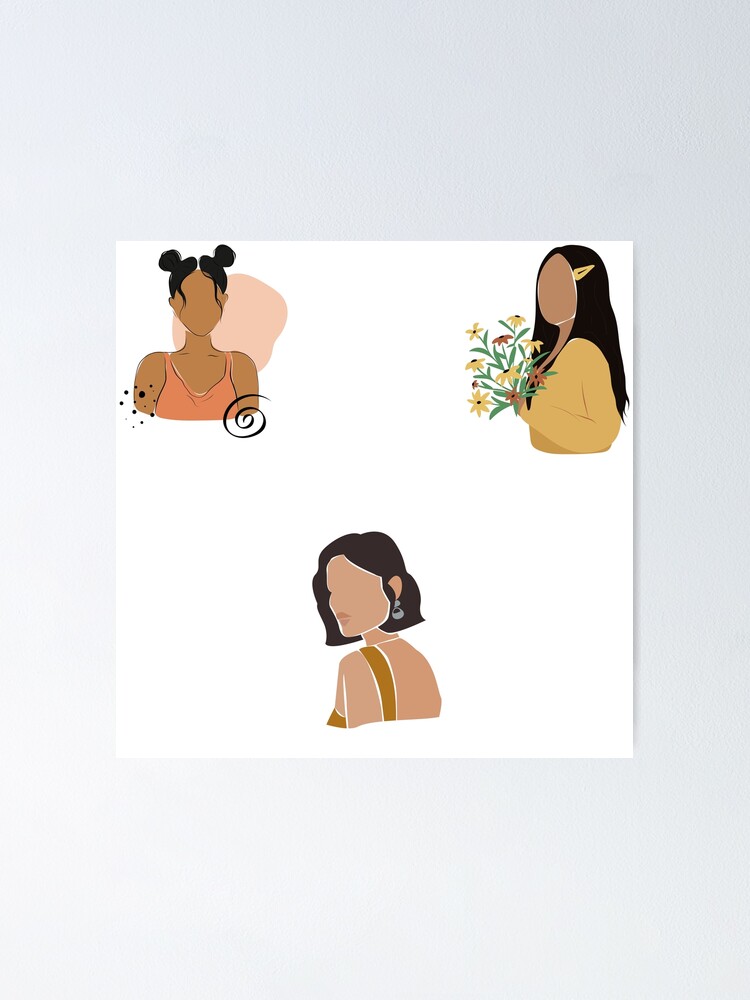 "woman line art sticker pack" Poster for Sale by NasaiNyaradzo | Redbubble