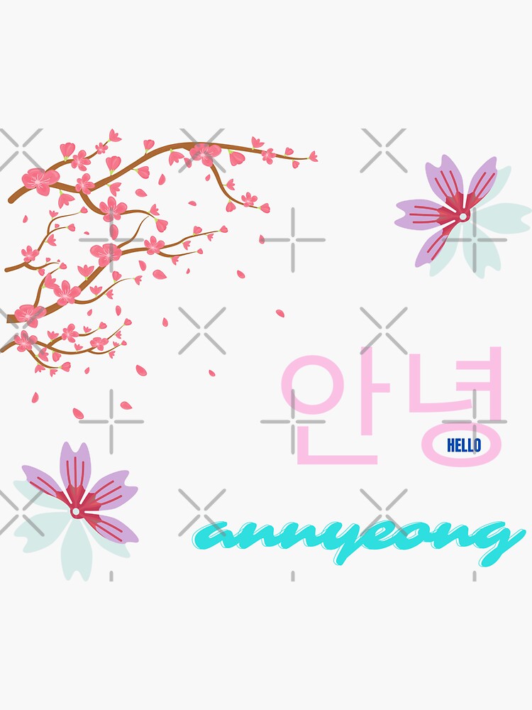 "Annyeong (Hello in Korean)" Sticker for Sale by NiciNeeNee | Redbubble