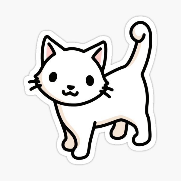 "White Cat" Sticker for Sale by littlemandyart | Redbubble